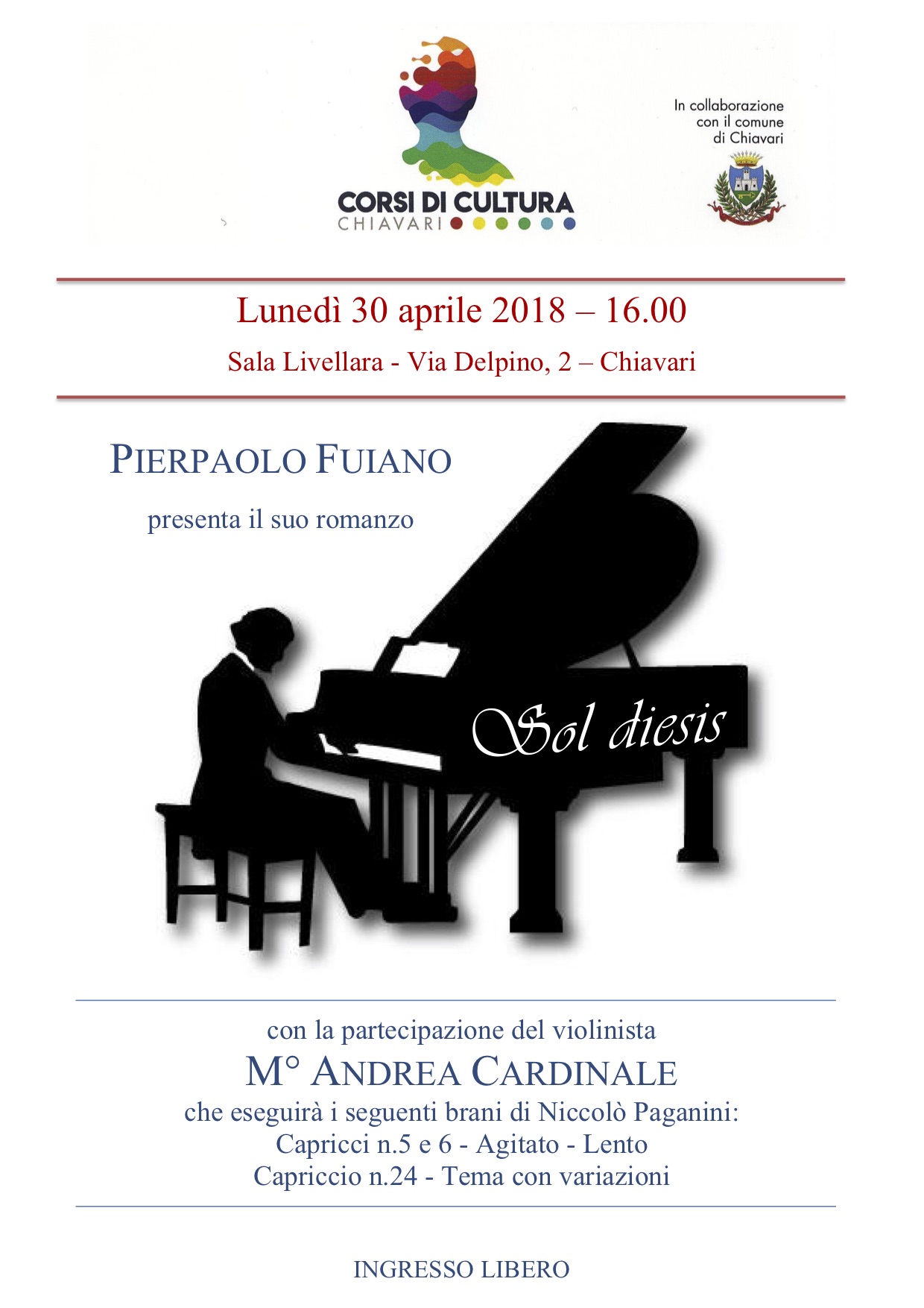 Fuiano presenta il libro "Sol Diesis" - Chiavari In Rete