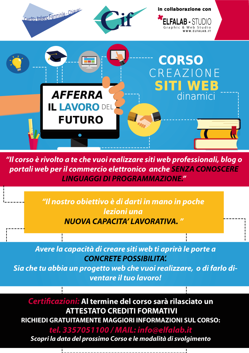 Il Cif organizza un corso per la creazione di siti web - Chiavari In Rete